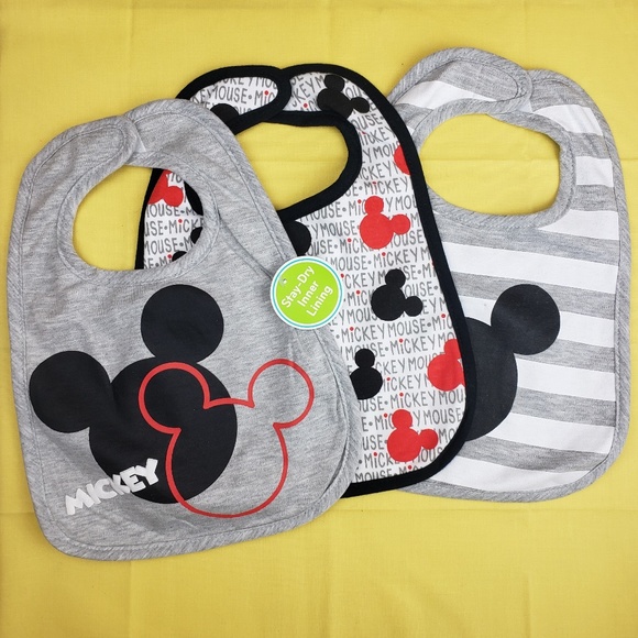 Disney | Accessories | Mickey Mouse 3 Pk Toddler Bib By Disney Baby ...
